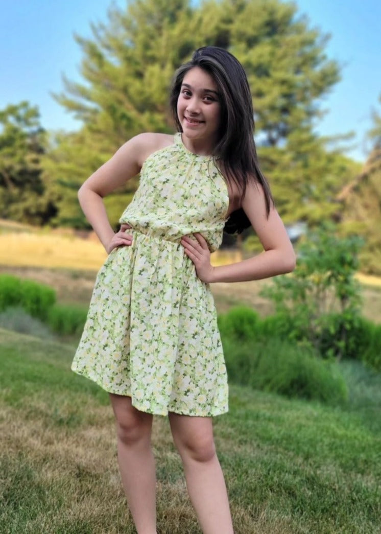 Newness Kids - Dress with Yellow and Green Flower Print – stylinPOP