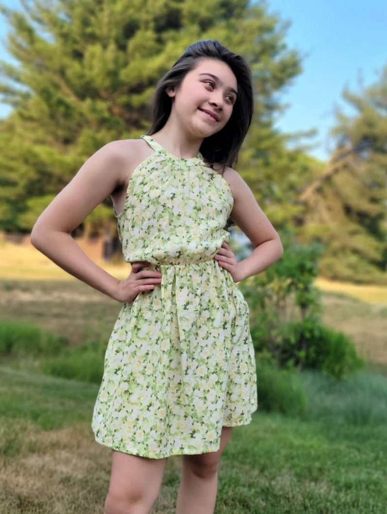 Newness Kids - Dress with Yellow and Green Flower Print – stylinPOP