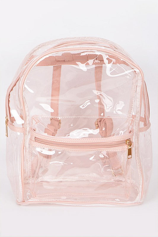 Large Light Pink Clear Backpack For Teen Or Adult – stylinPOP